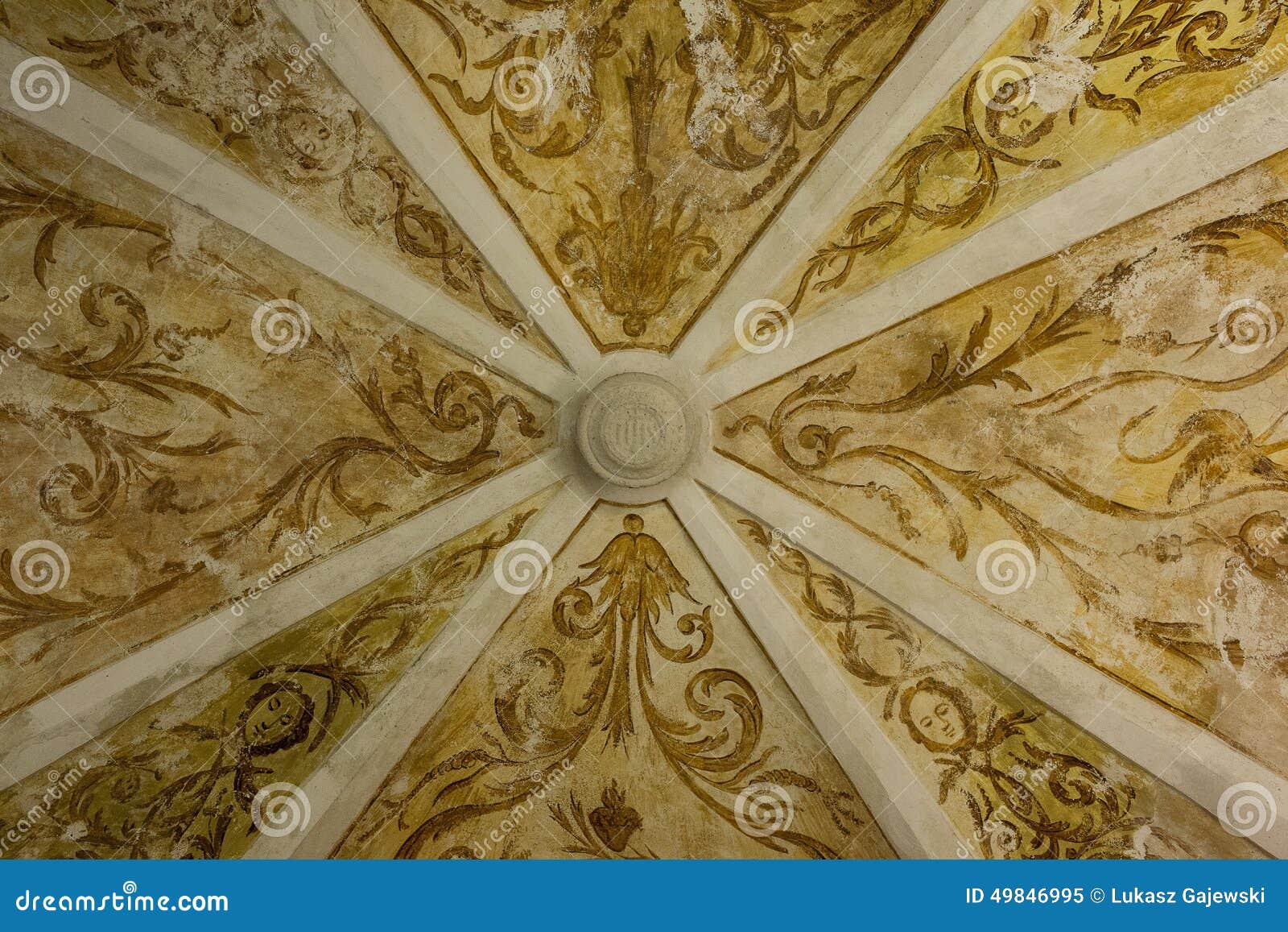Church ceiling fresco stock image. Image of designed - 49846995