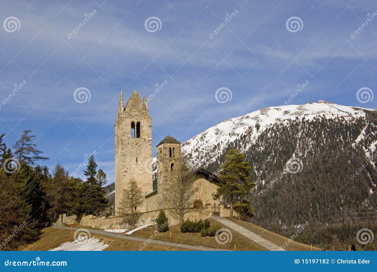 Church in Celerina stock photo. Image of ruin, celerina - 15197182