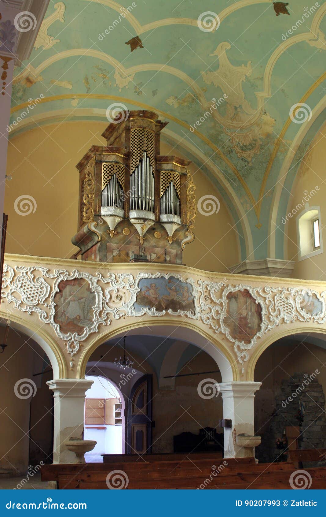 Church choir with organ stock image. Image of catholicism - 90207993