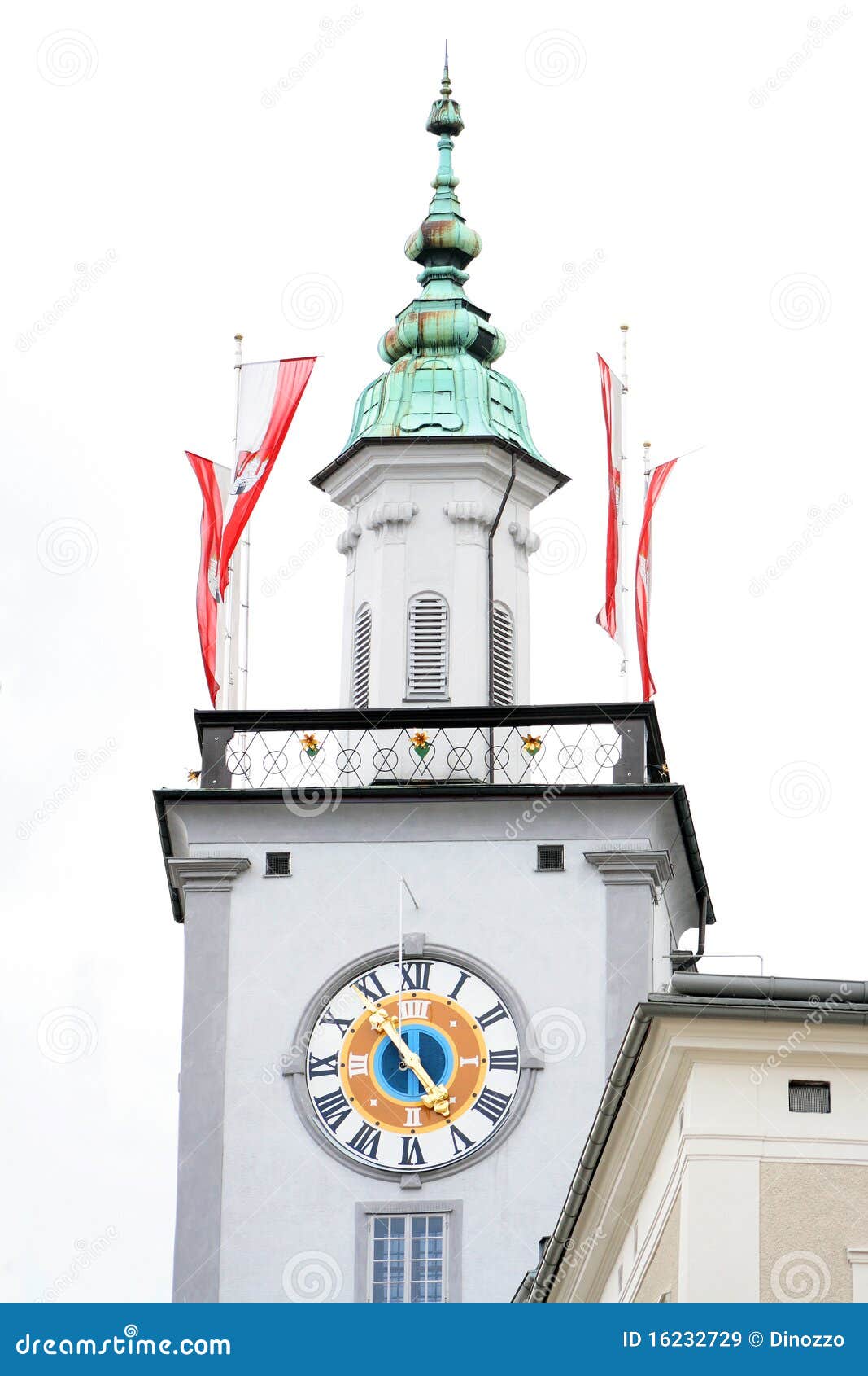Church Clock In Austria Isolated Stock Image - Image of church, outdoor ...