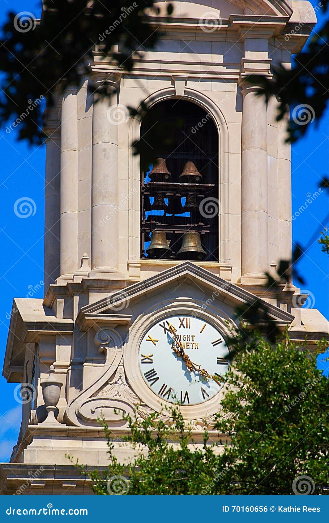 Church Clock & Bells editorial photo. Image of night - 70160656