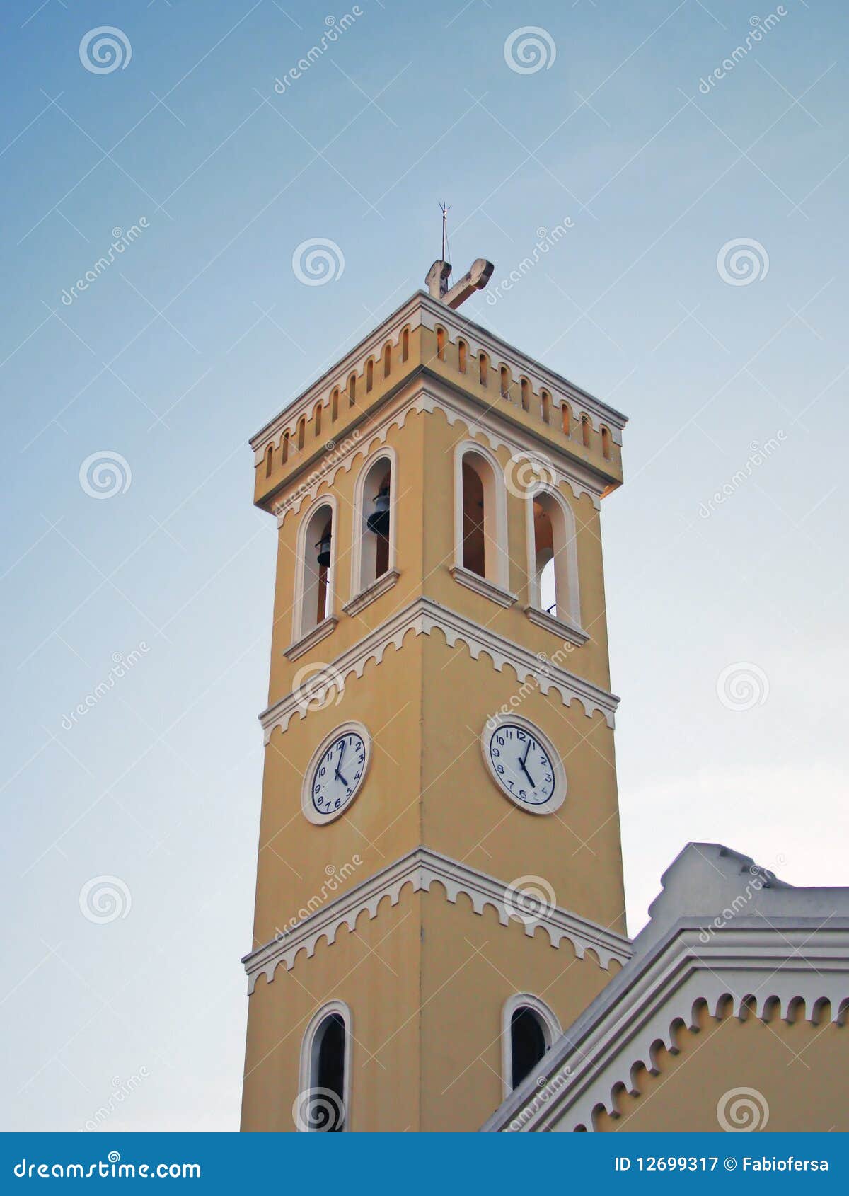 Church clock tower stock image. Image of christianity - 12699317