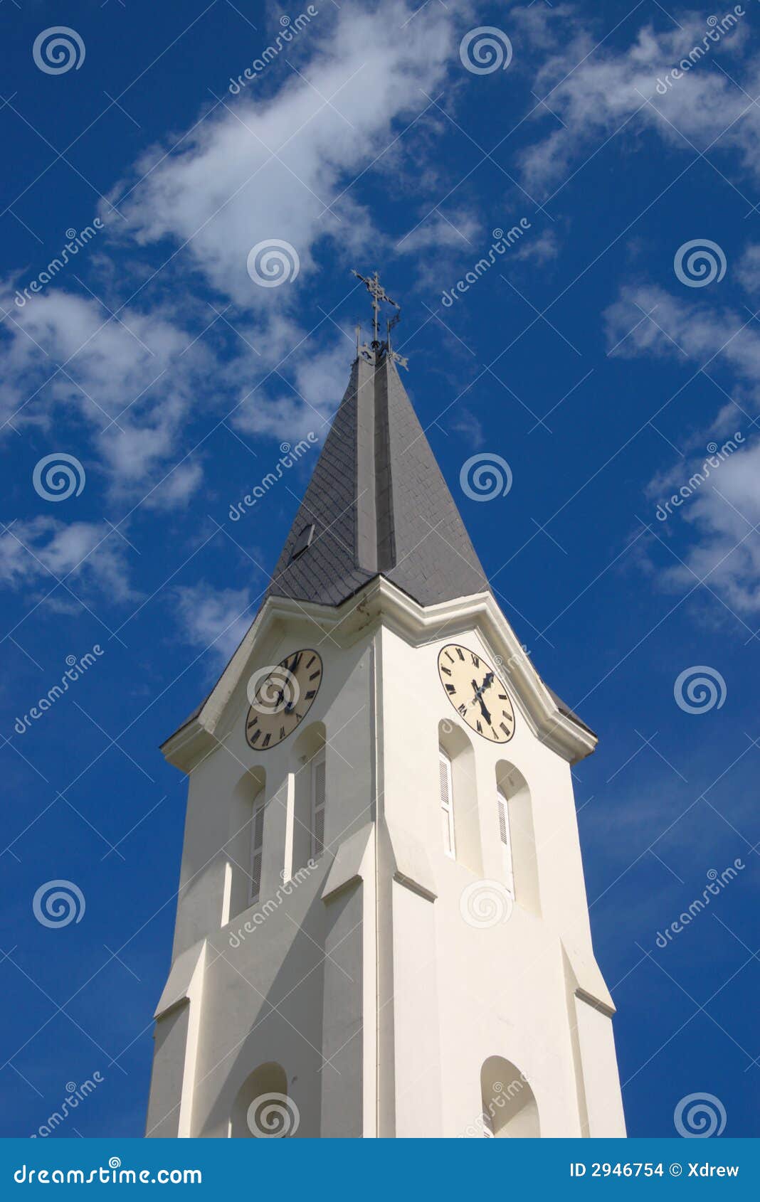 Church And Clock Tower Stock Photography | CartoonDealer.com #35098046