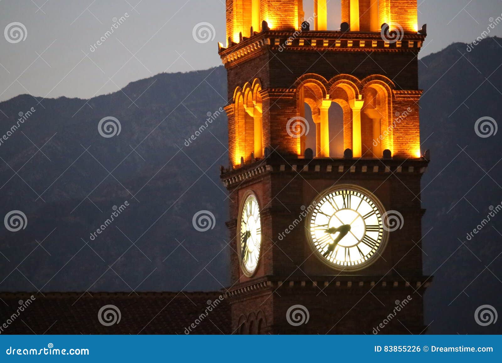 Church Clock-tower at Sunset Stock Photo - Image of sunset, clocktower ...