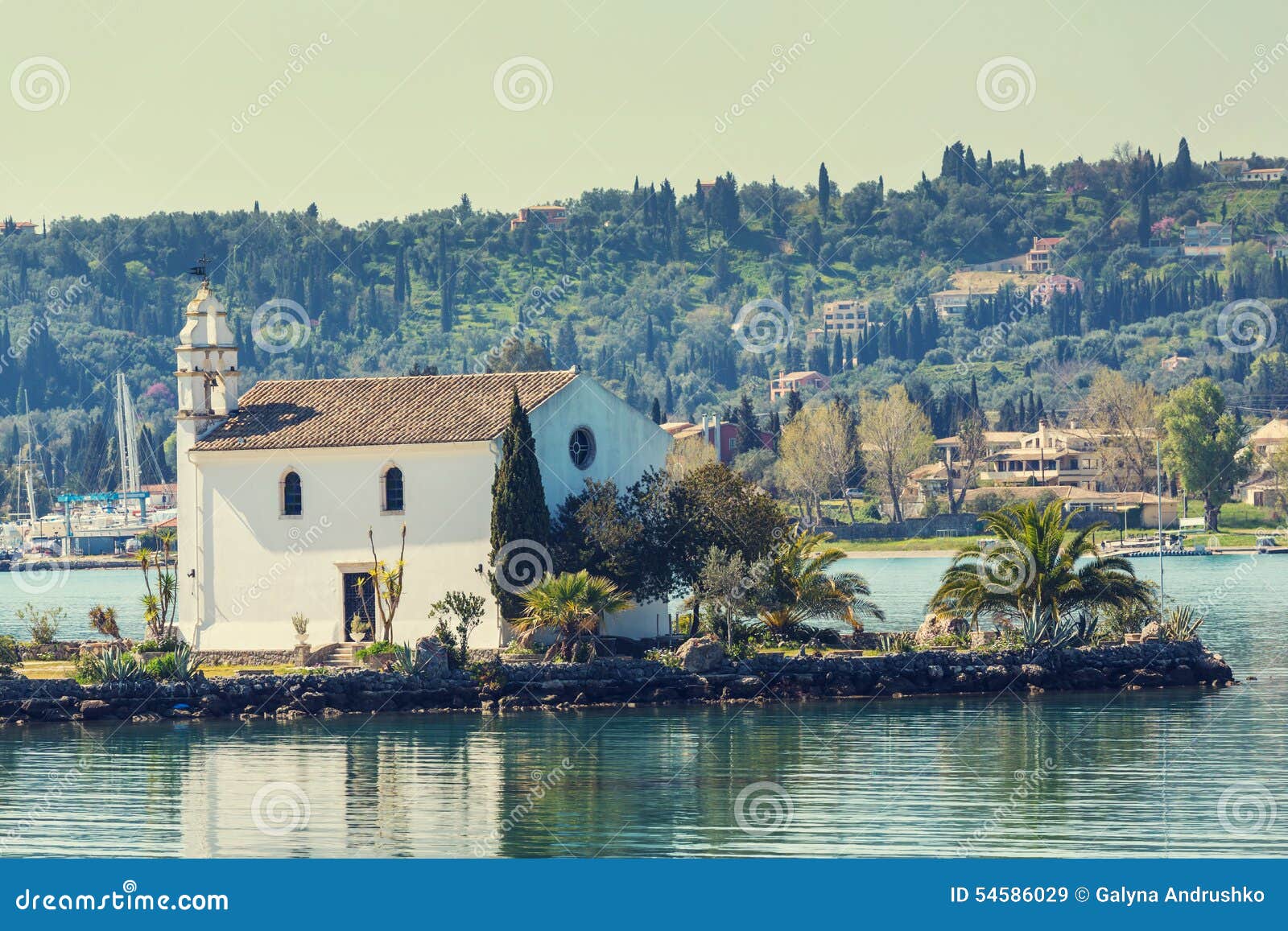 Church on Corfu stock image. Image of corfu, sundown - 54586029