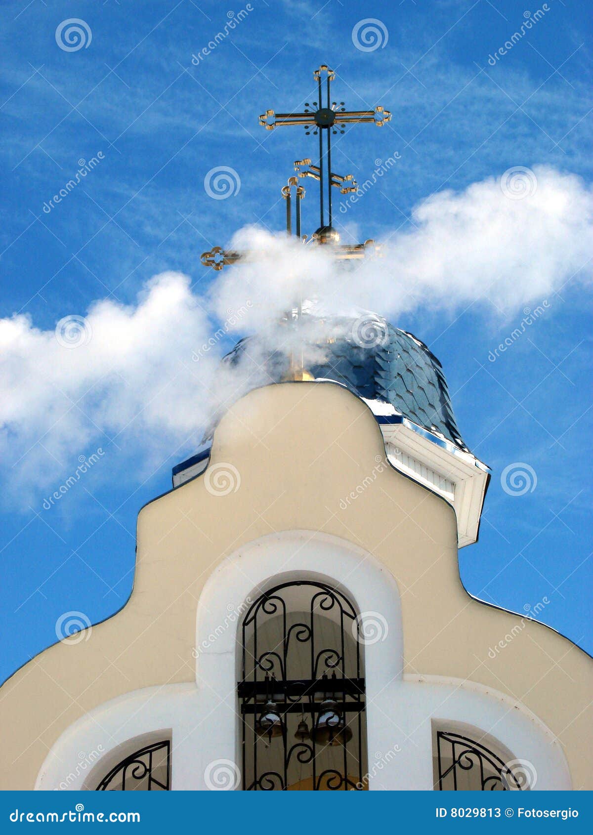 Church Crosses Inside White Cloud 1 Stock Image - Image of daylight ...