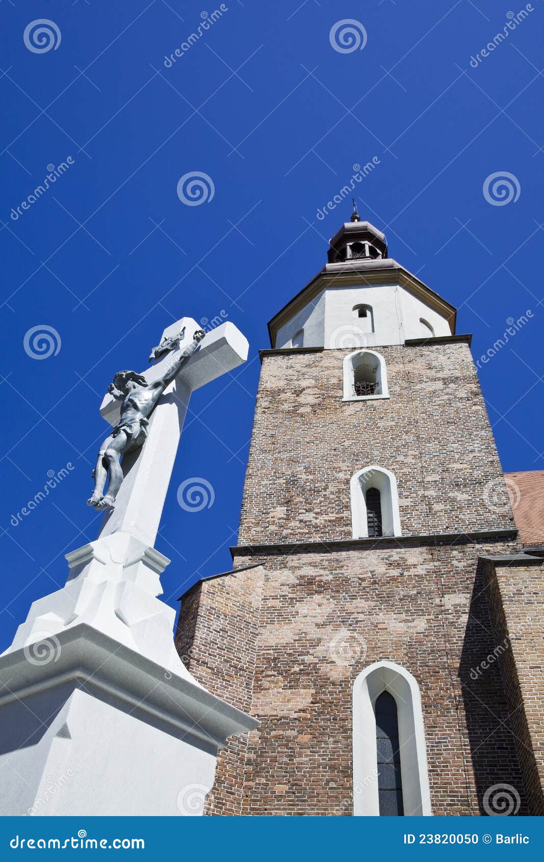 Church and the crucifix stock photo. Image of history - 23820050