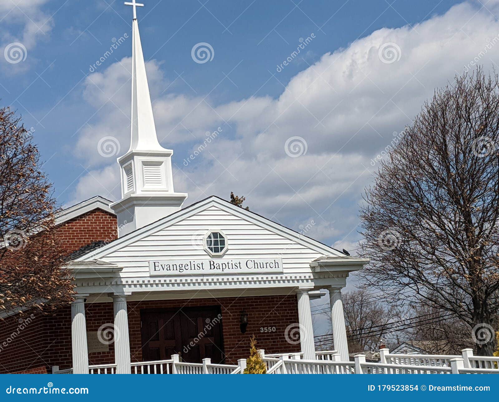 Church in the Day stock photo. Image of building, steeple - 179523854