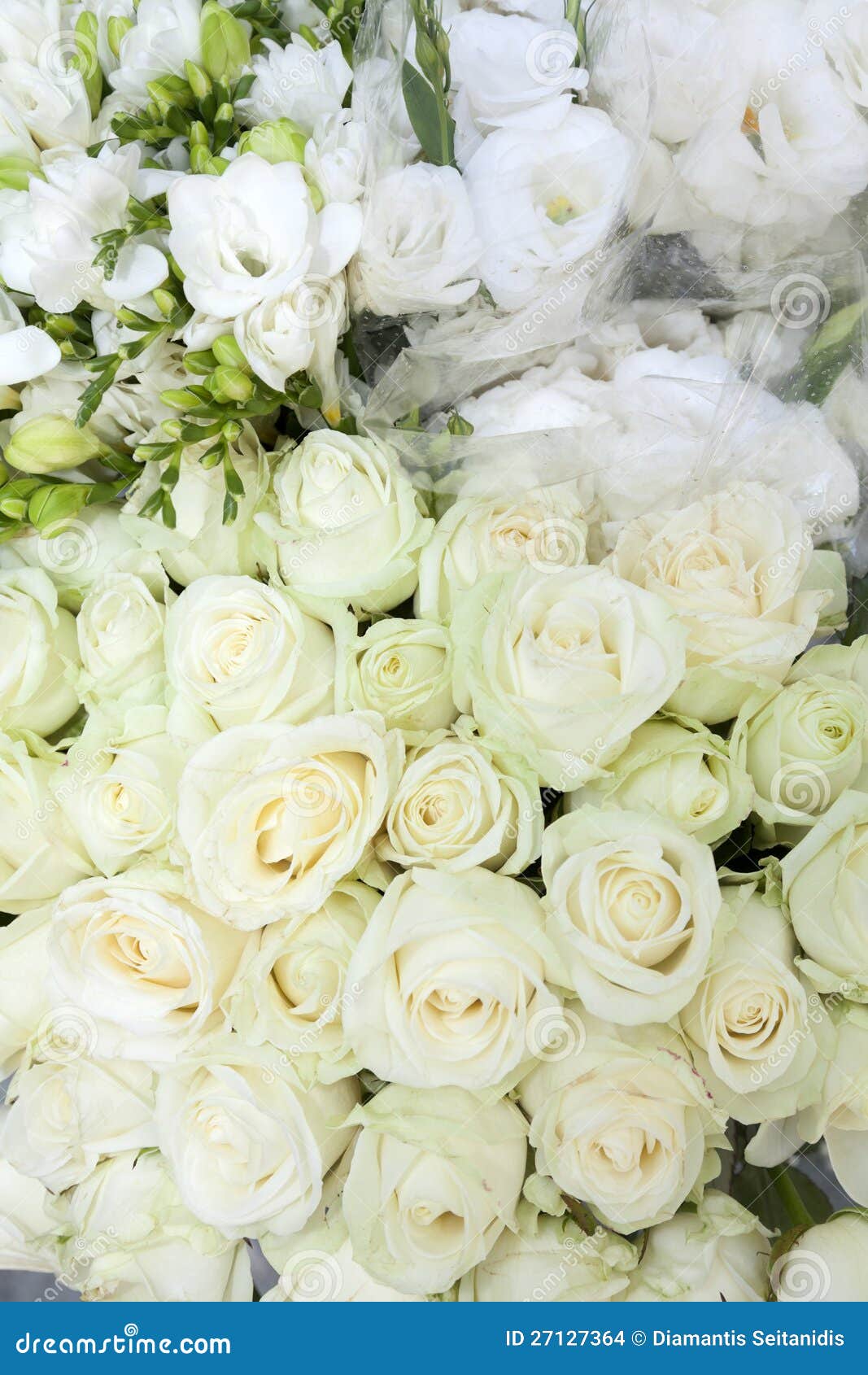 Church Decoration with White Roses Stock Photo - Image of couple ...