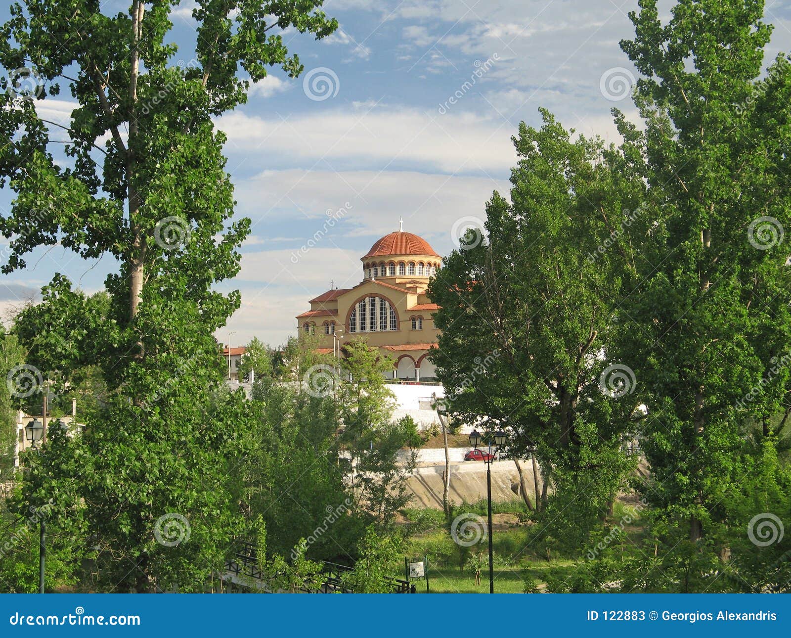 Church in the Distance stock image. Image of scenery, bank - 122883