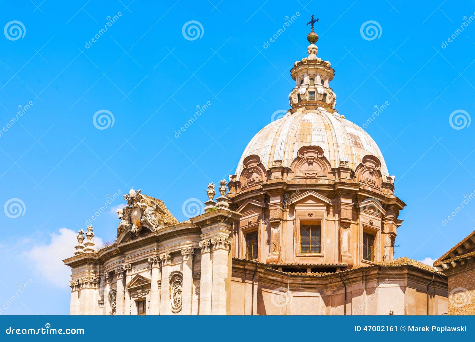 Church Dome Structure, Rome, Italy. Stock Image - Image of dome, cross ...