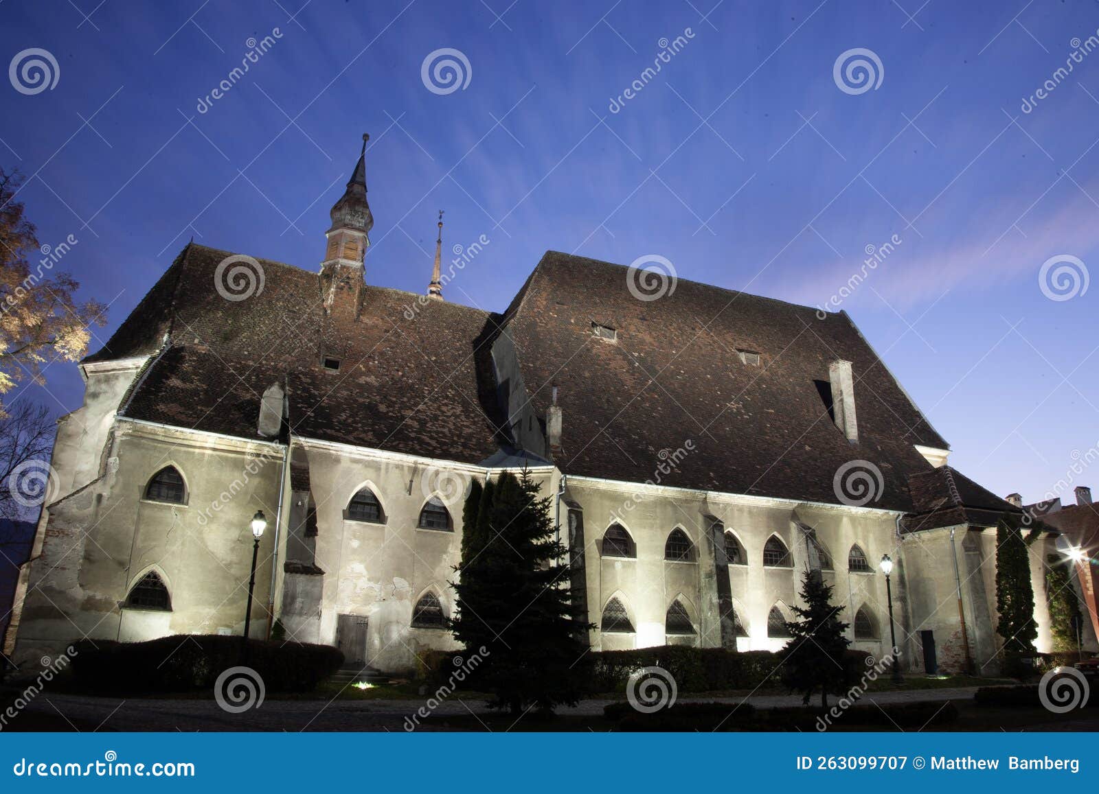 Church of the Dominican Monastery Transylvania at Dusk Stock Image ...