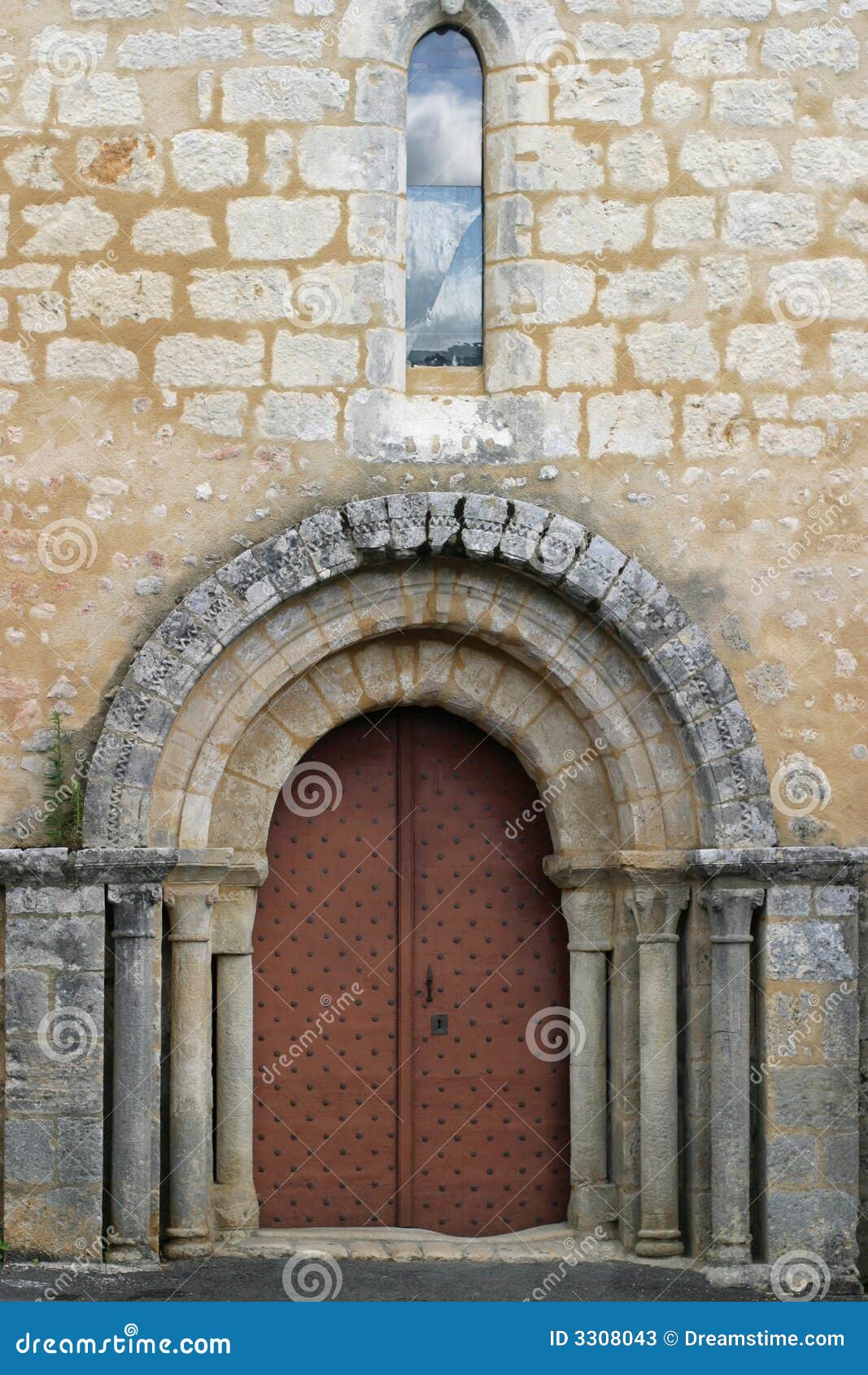 Church Door stock image. Image of romanesque, limestone - 3308043