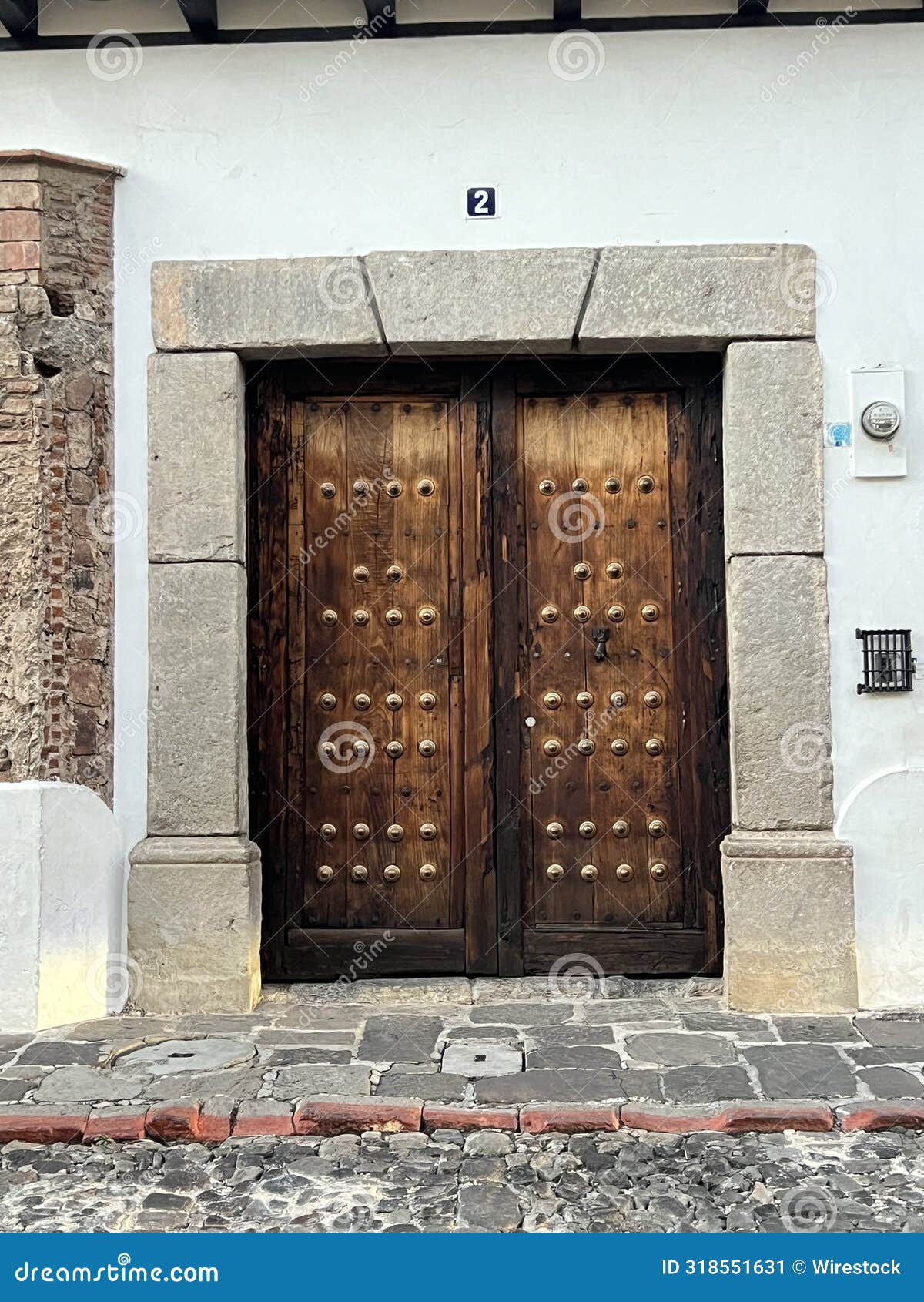 Church Doors with Brick Walkway Stock Image - Image of structure ...