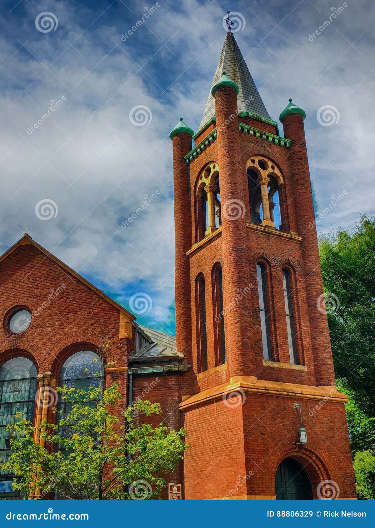 Church stock image. Image of steeple, church, downtown - 88806329