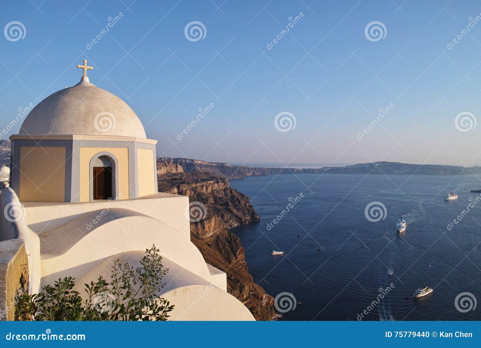 The Church on the Edge of Cliff Stock Photo - Image of peaceful, plain ...