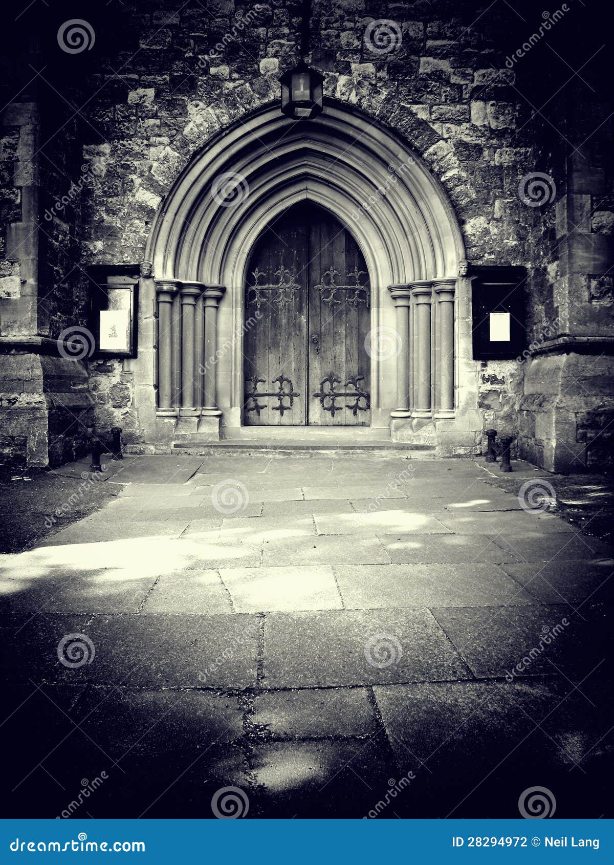Church entrance stock photo. Image of lamp, night, foreboding - 28294972