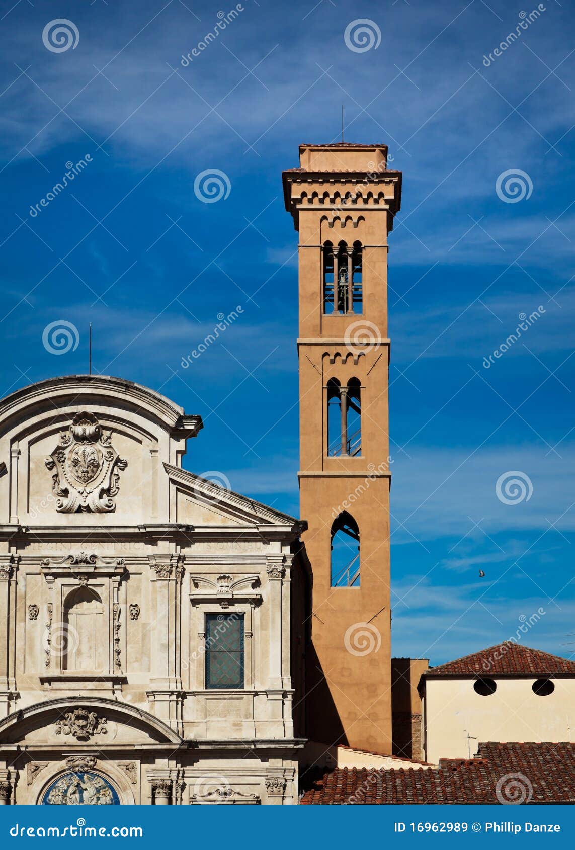 Church Facade and Bell-tower Stock Image - Image of tuscany, church ...