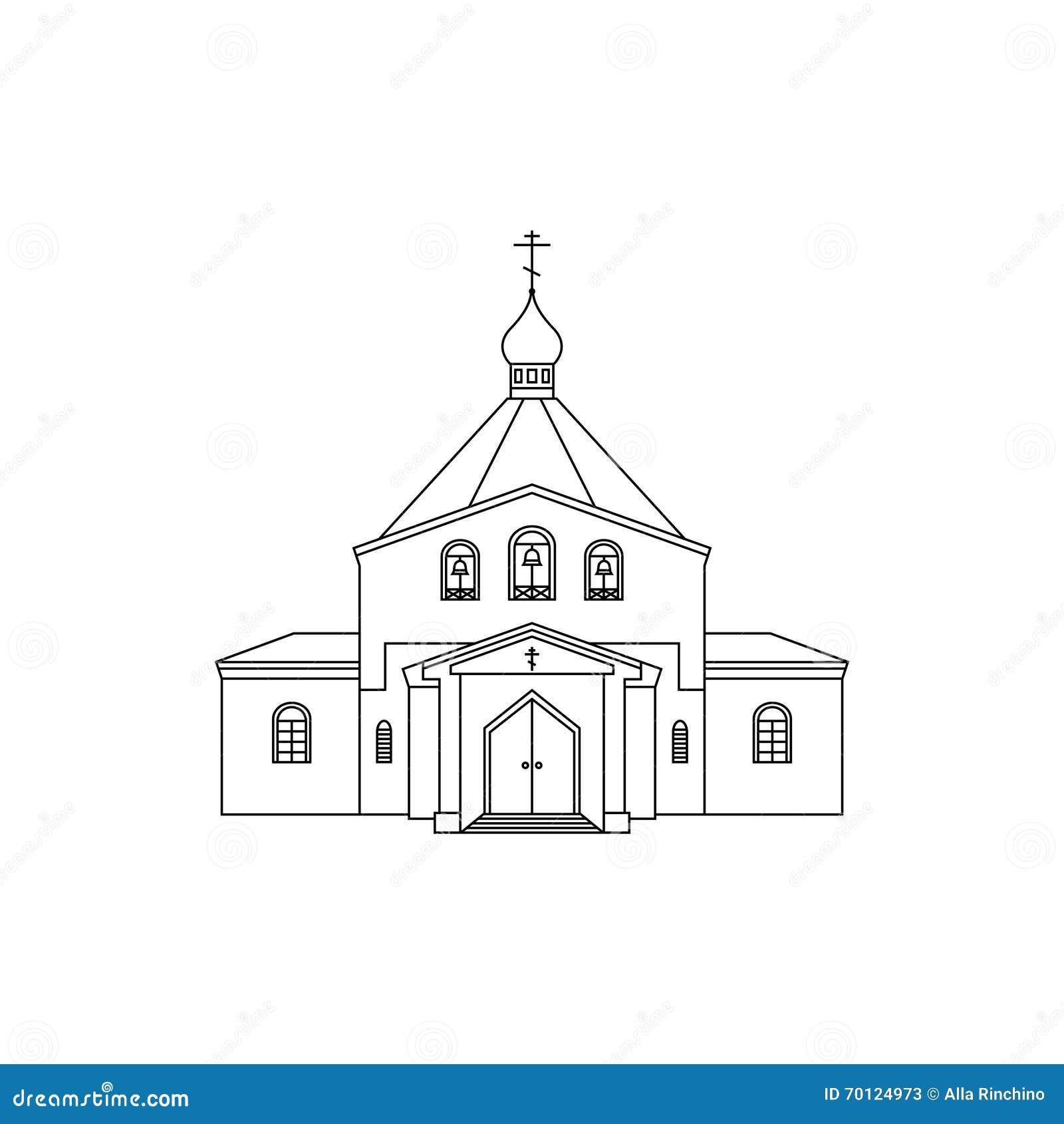 Church Facade black line stock vector. Illustration of architectural ... Church Facade black line stock vector. Illustration of architectural ...