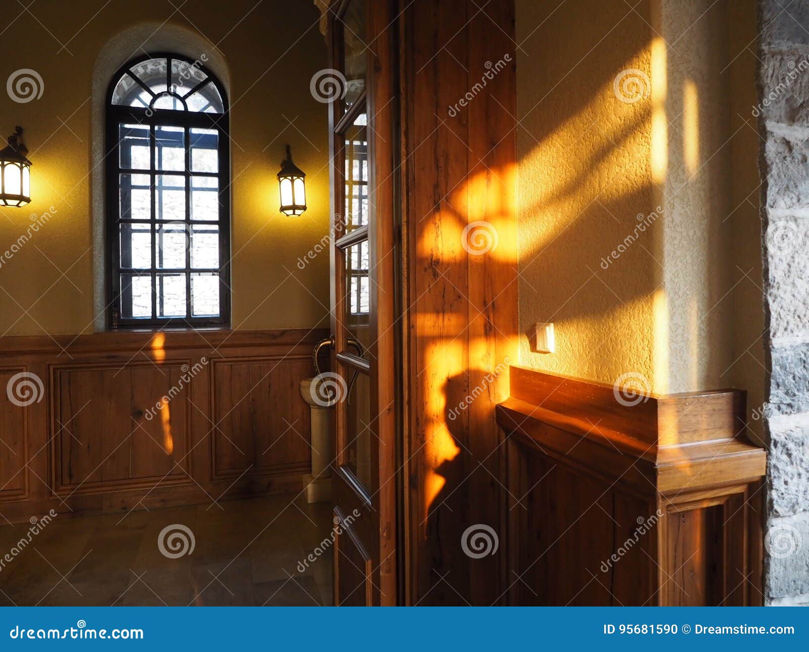 Church Filled with Sunshine Stock Photo - Image of lamp, afternoon ...