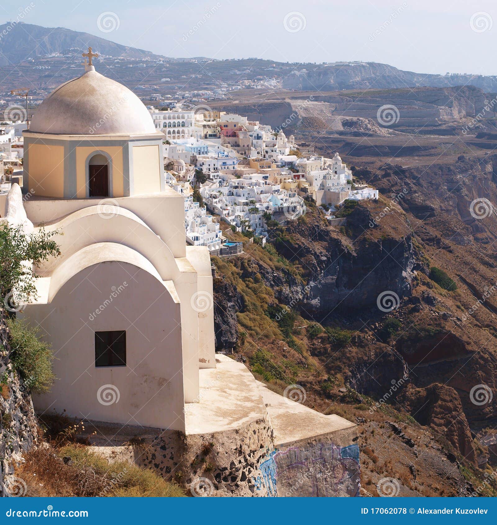 Church in Fira town stock photo. Image of land, bright - 17062078