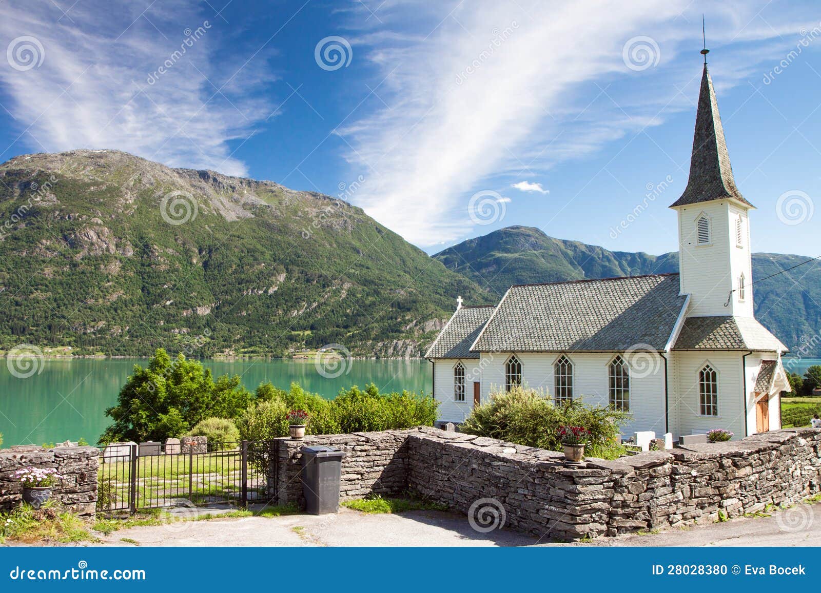 Church and Fjords in Norway Stock Photo - Image of clean, hill: 28028380