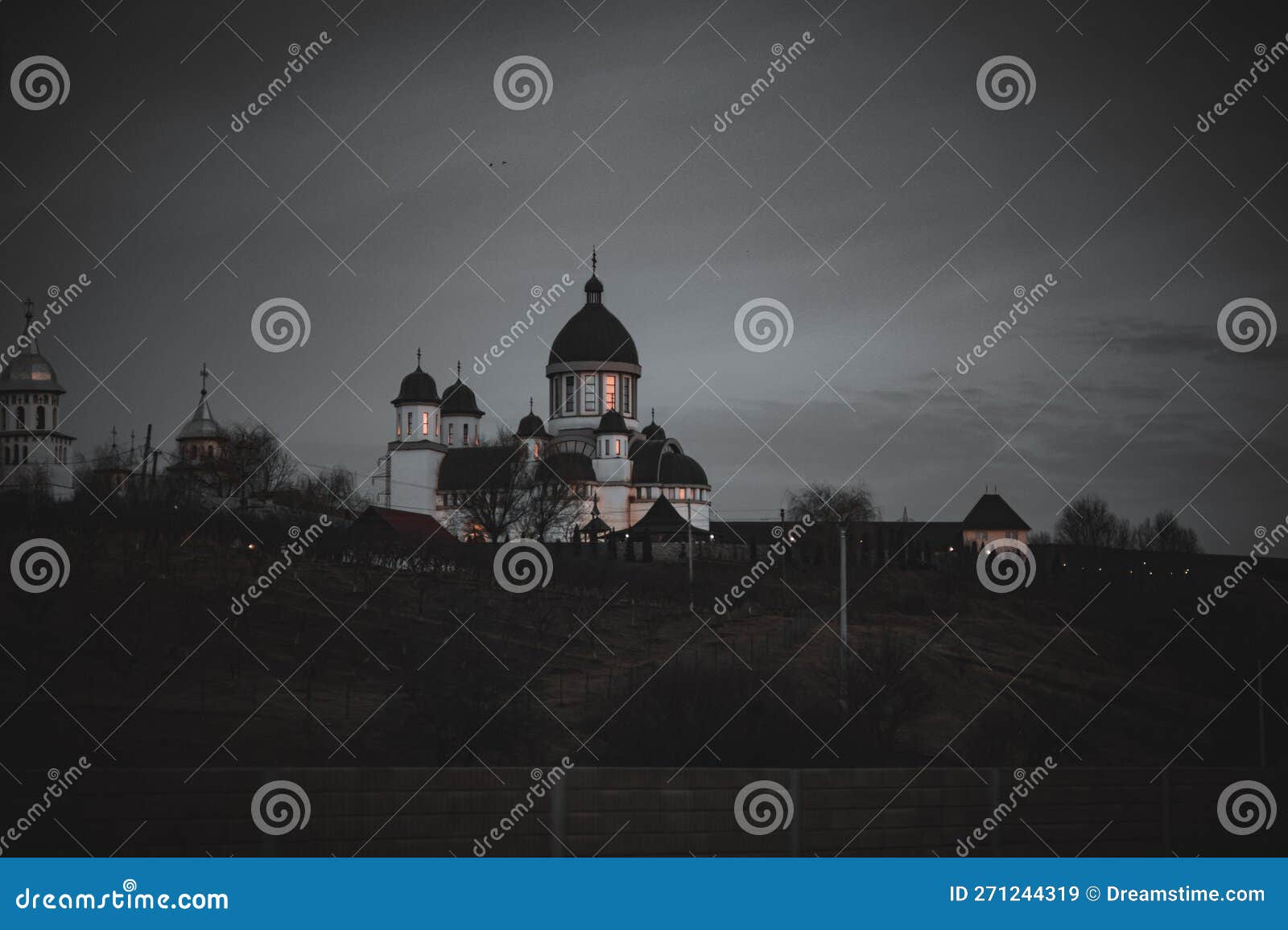 Church in the forest stock image. Image of morning, night - 271244319