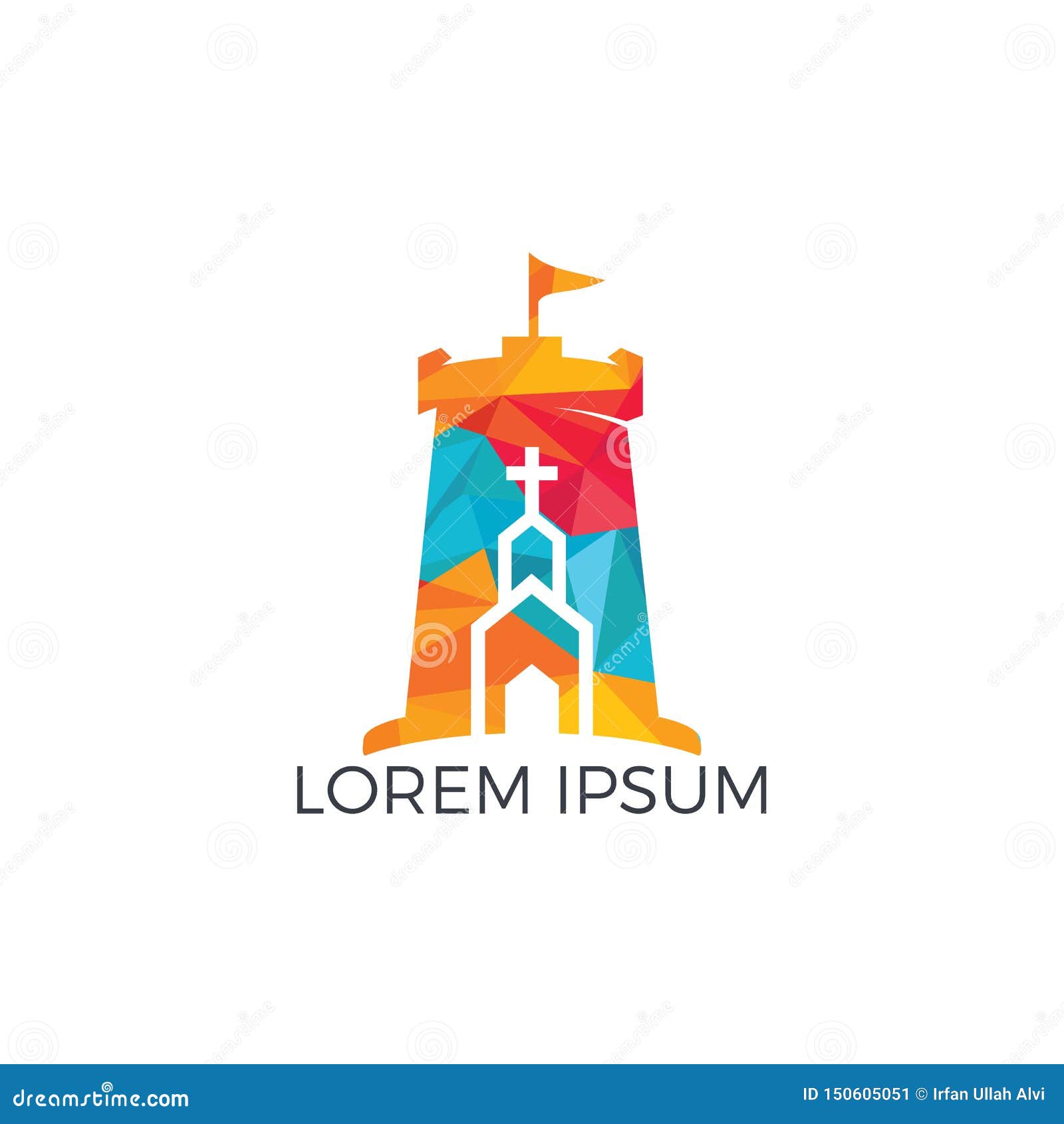 Church Fort Logo Design. stock vector. Illustration of heraldic - 150605051