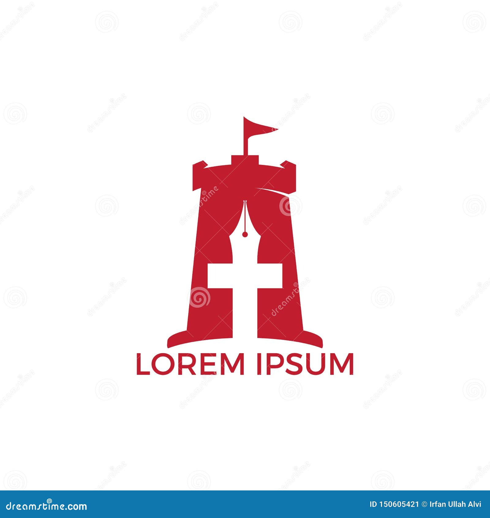 Church Fort Logo Design. stock vector. Illustration of fortress - 150605421