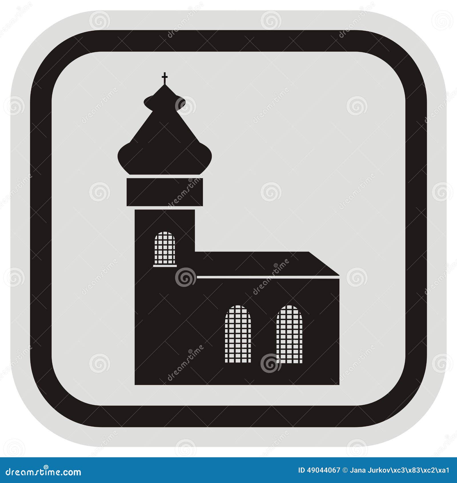 Church, Gray and Black Frame, Eps. Stock Vector - Illustration of cross ...