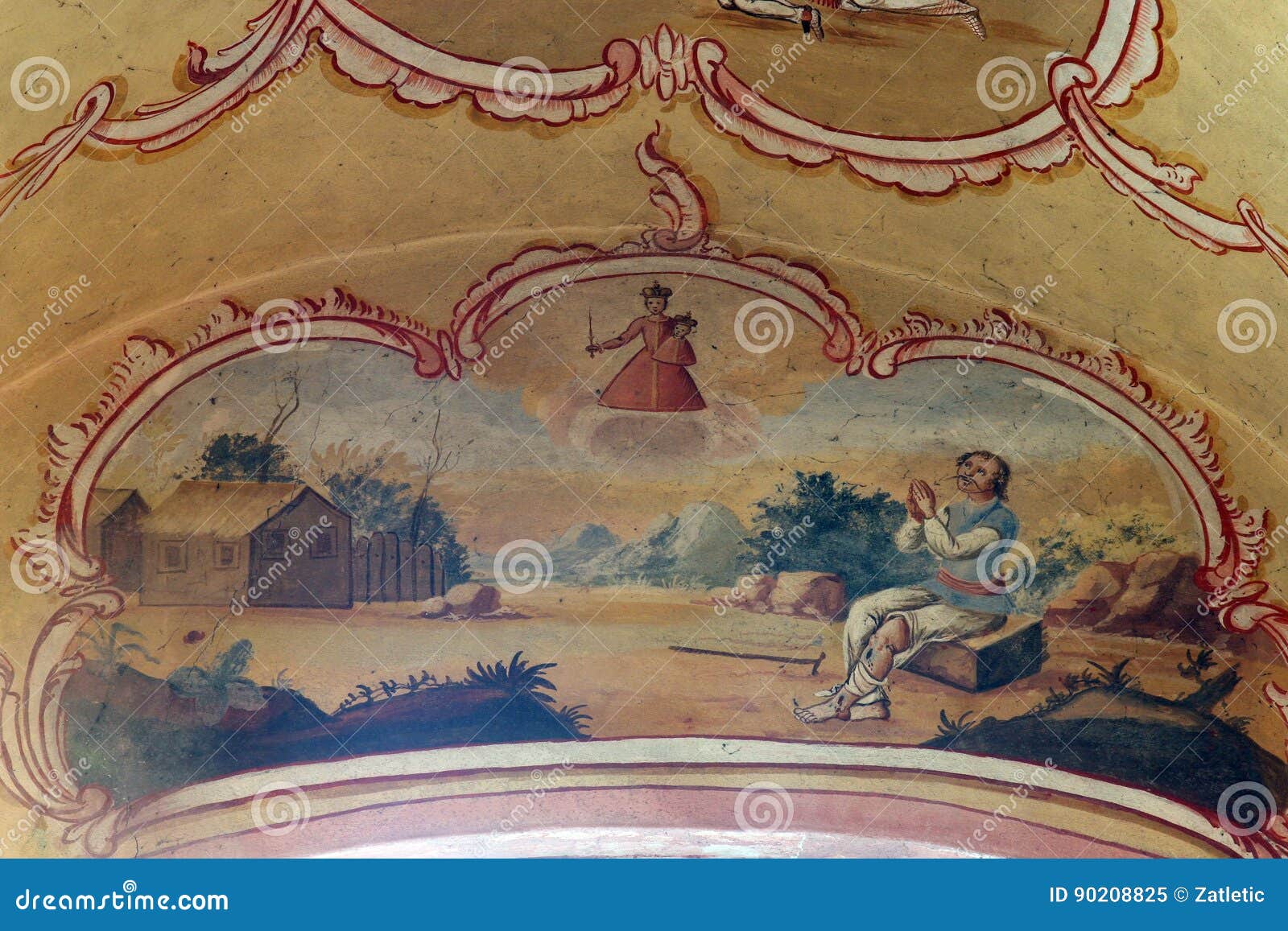 Church fresco stock image. Image of paternal, pilgrimage - 90208825