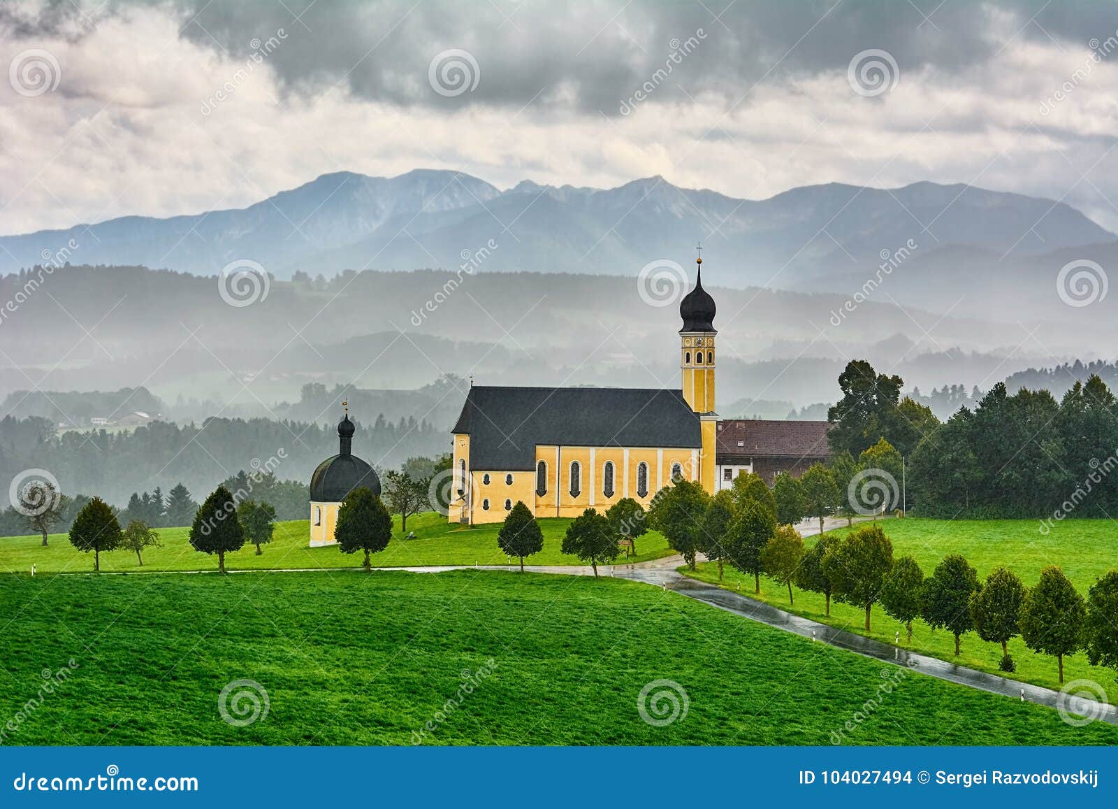 Church in Austria stock photo. Image of buildings, range - 104027494