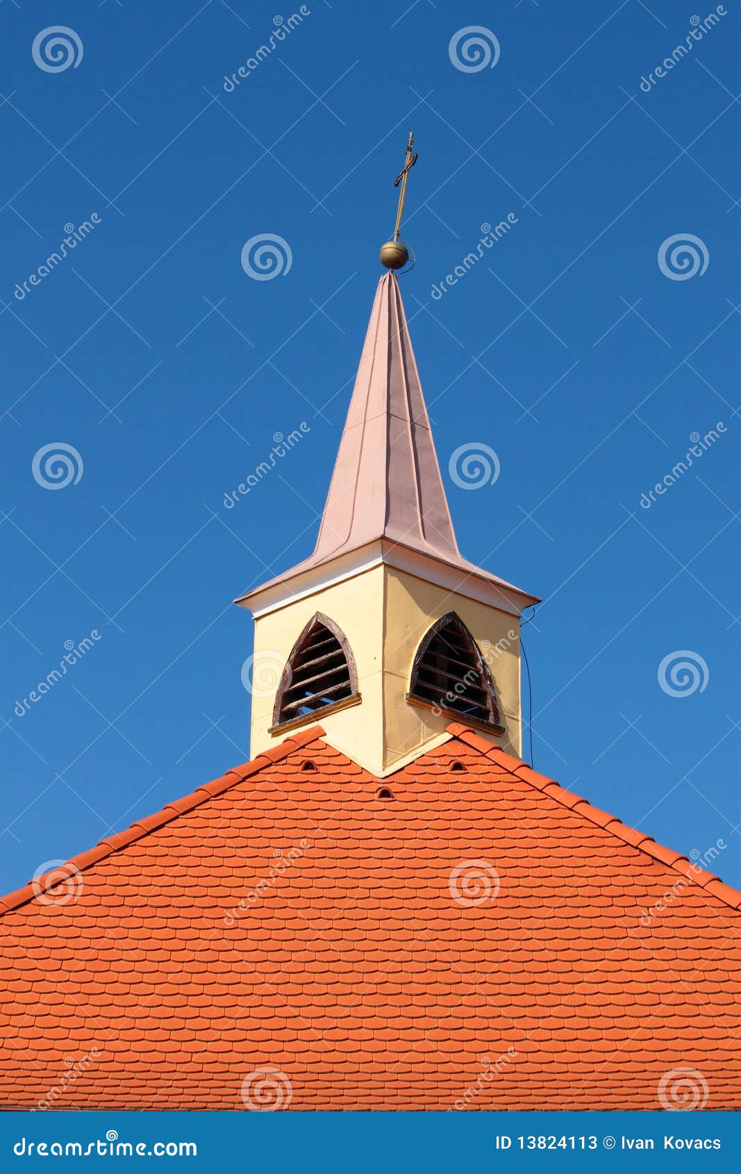 Church gablet stock image. Image of christian, crucifix - 13824113