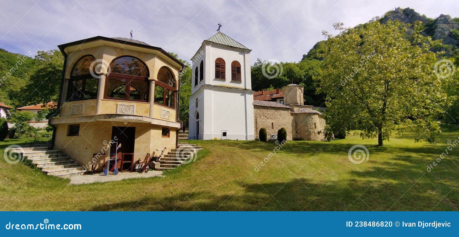 An church with grass stock photo. Image of grass, property - 238486820