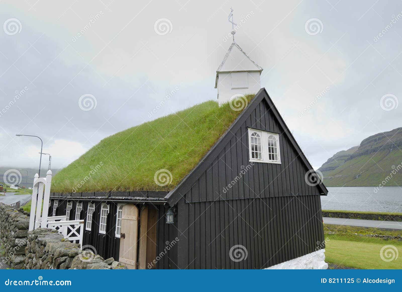Church with Grass Roof stock image. Image of overcase - 8211125