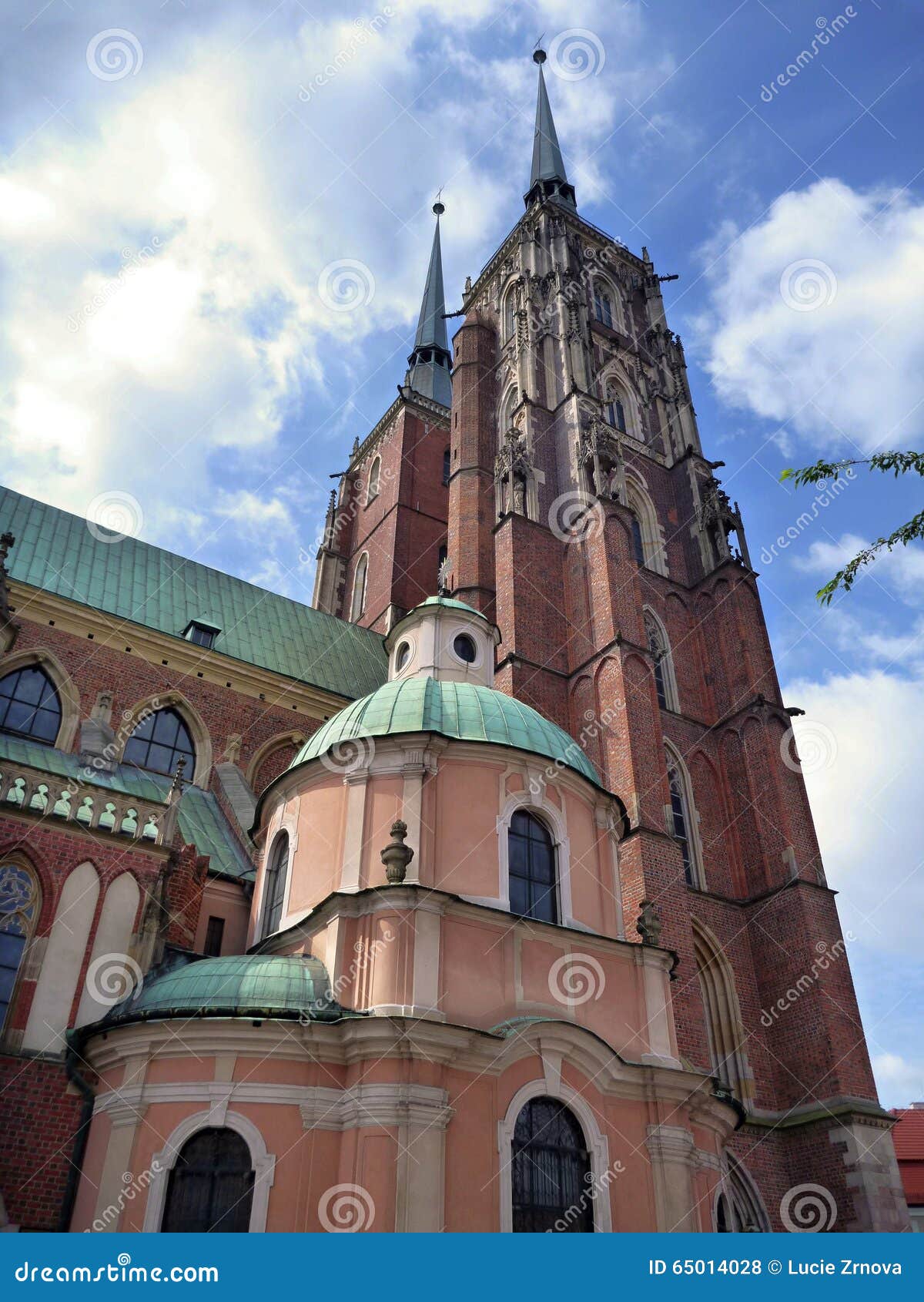 Church with Green Roof in Wroclaw Stock Photo - Image of architecture ...