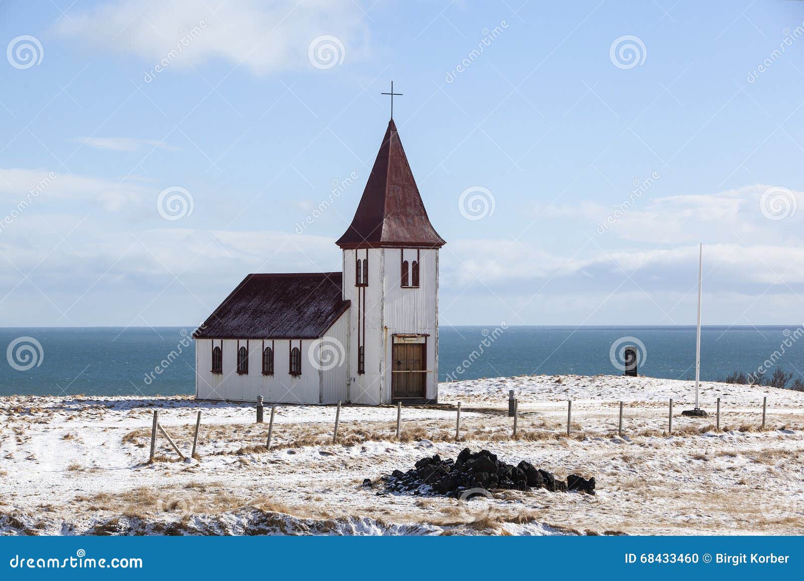 Church of Hellnar at the Peninsula Snaefellsness, Iceland Stock Photo ...