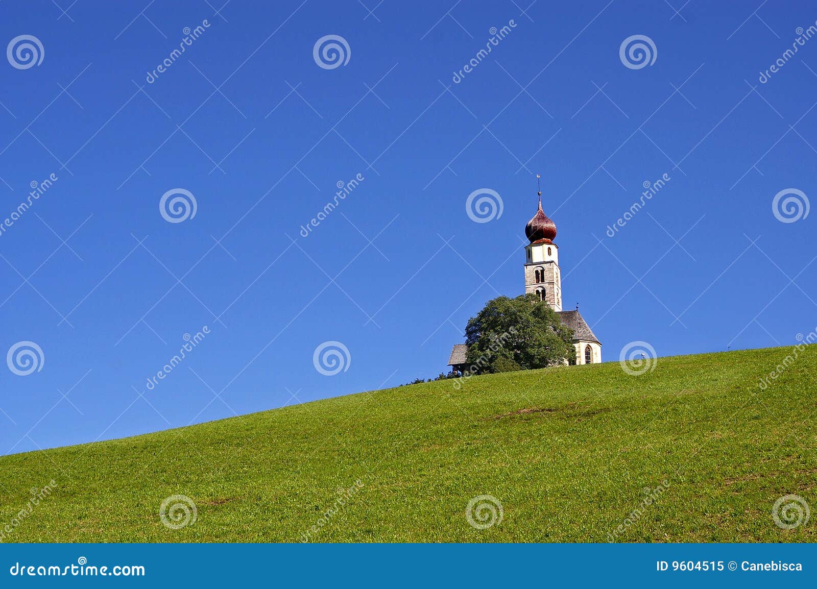 Church on a hill stock image. Image of green, peacefull - 9604515