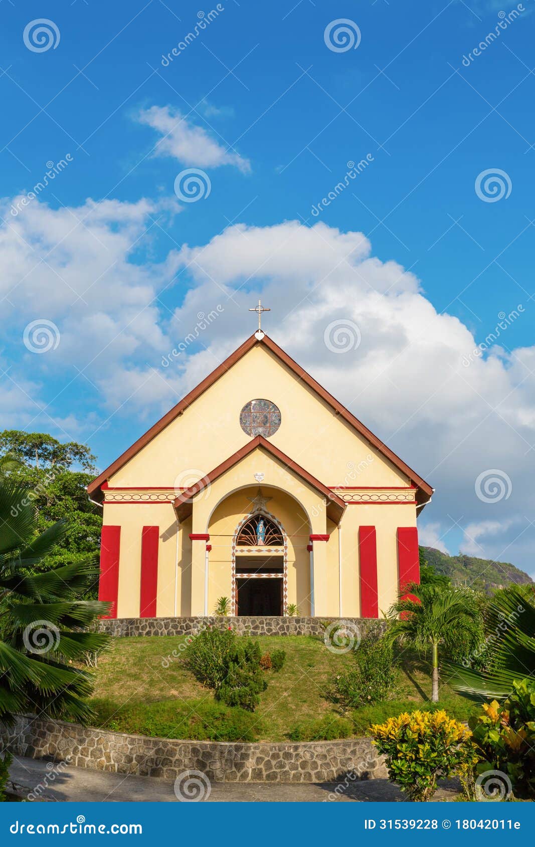 Church on a Hill on Sunny Day Stock Photo - Image of religion, scenic ...