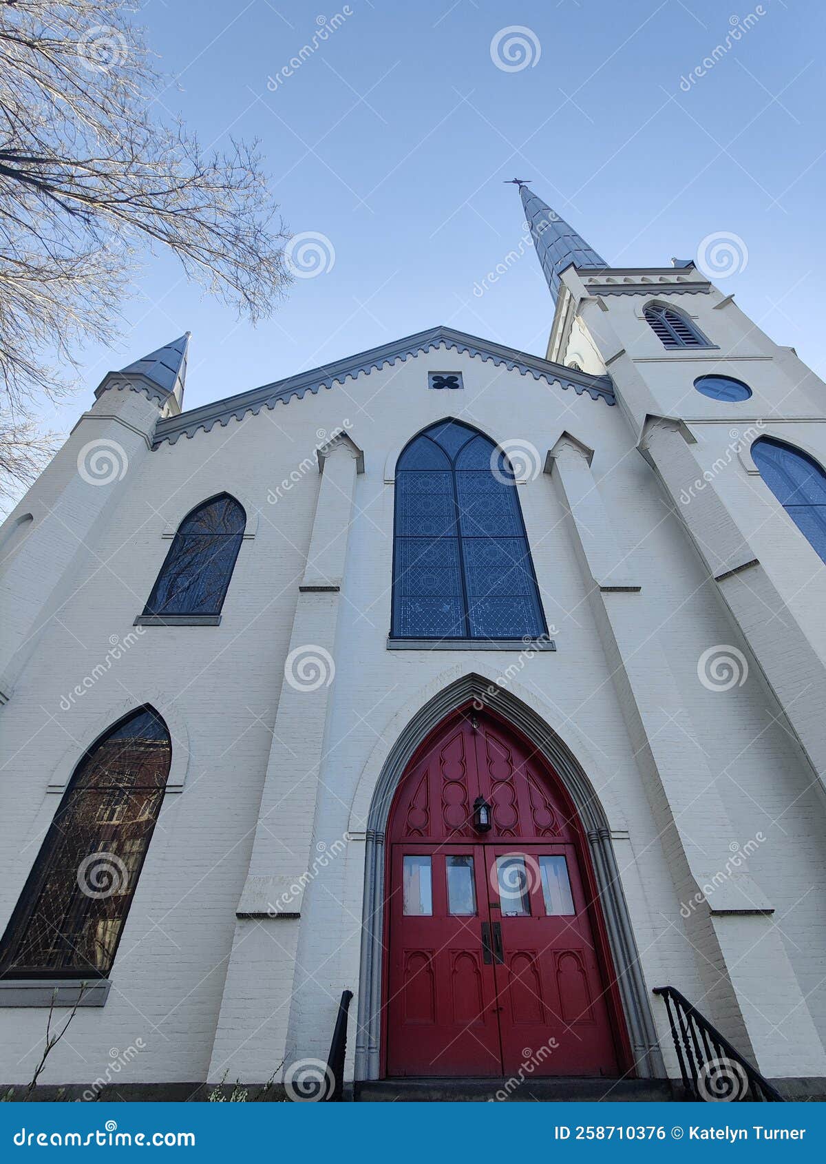 Church hits the sky stock photo. Image of spire, window - 258710376