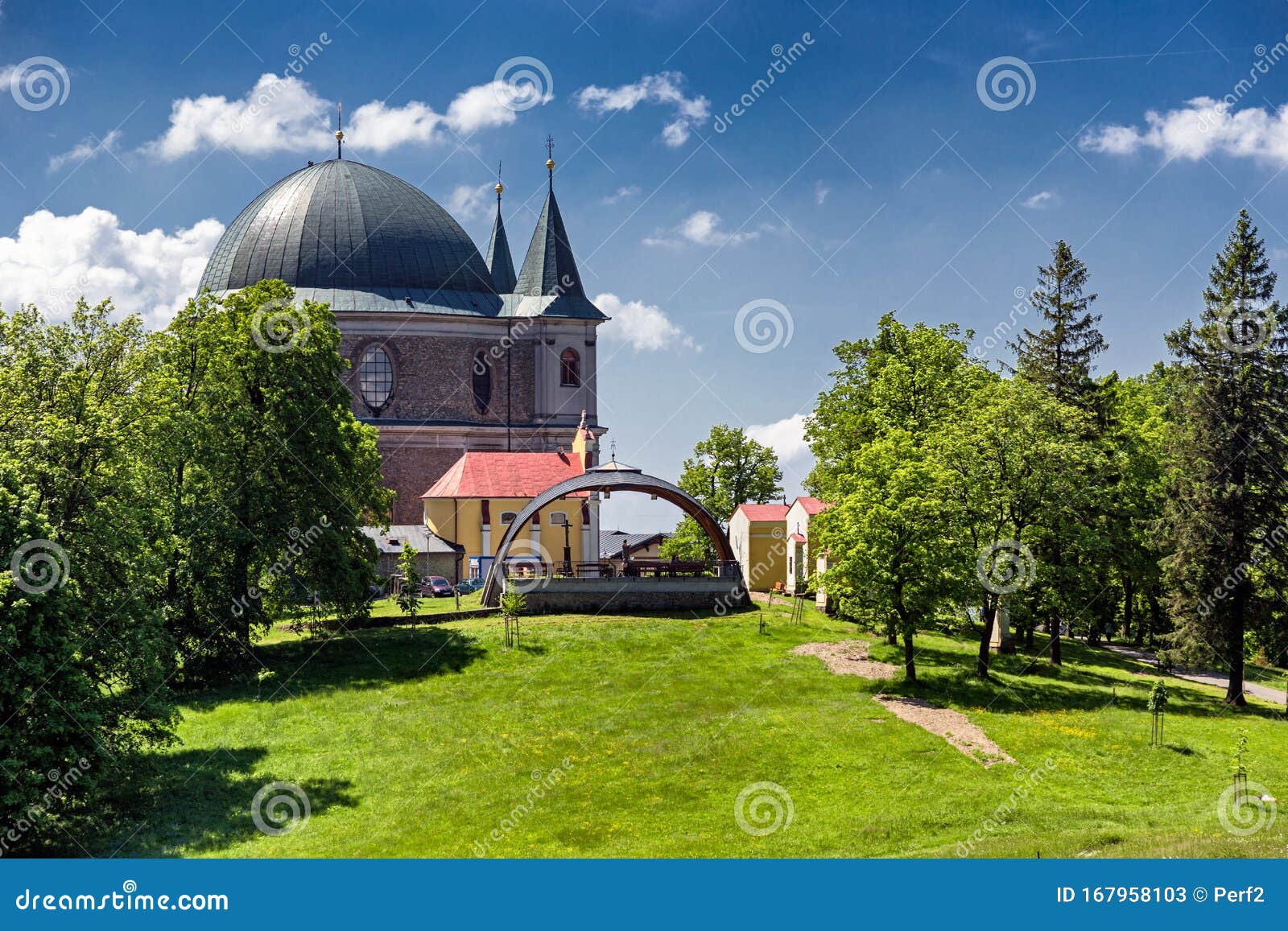 Church on Hostyn stock image. Image of landscape, republic - 167958103