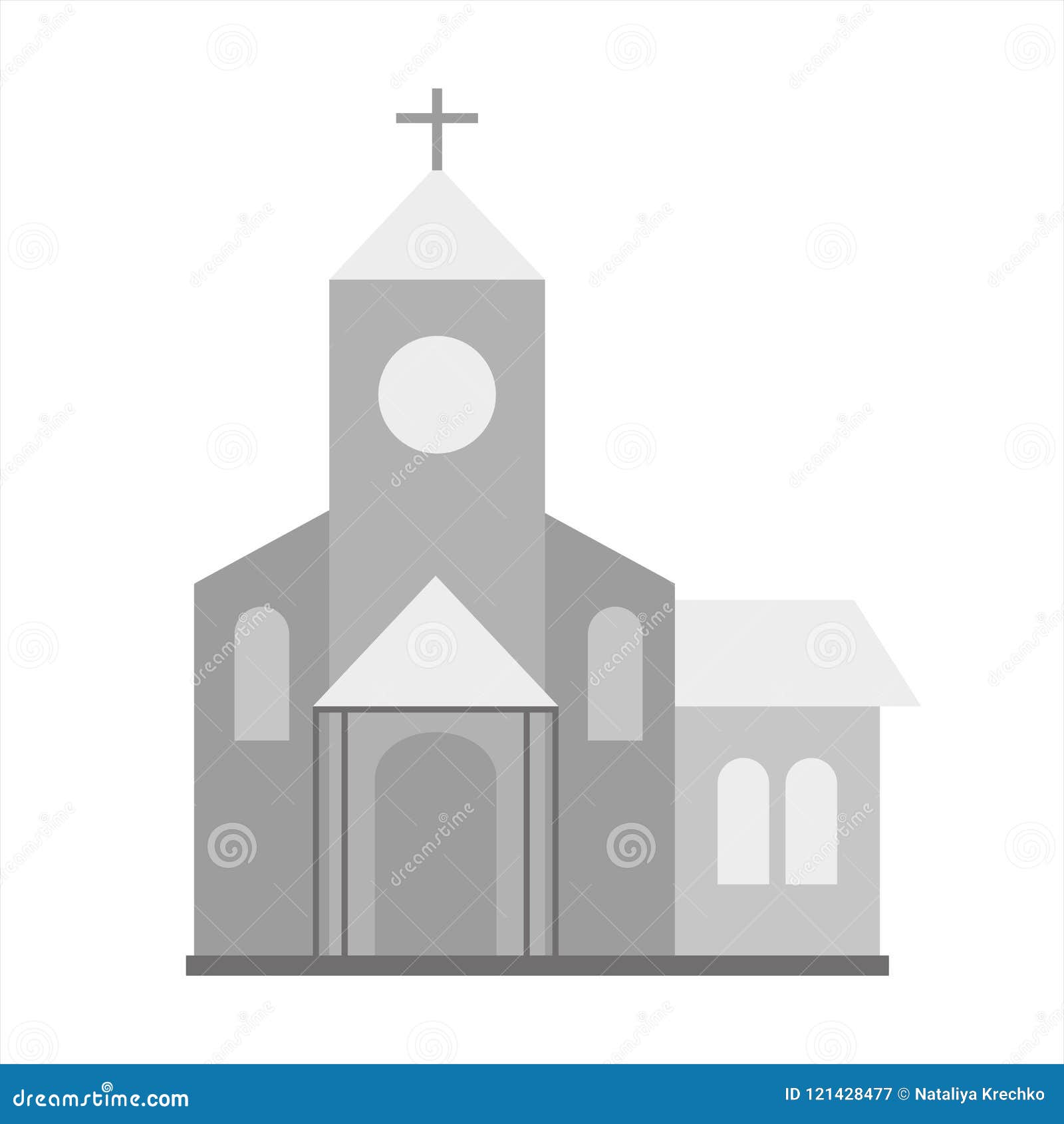 Church Icon. Gray Monochrome Illustration of Church Vector Stock Vector ...