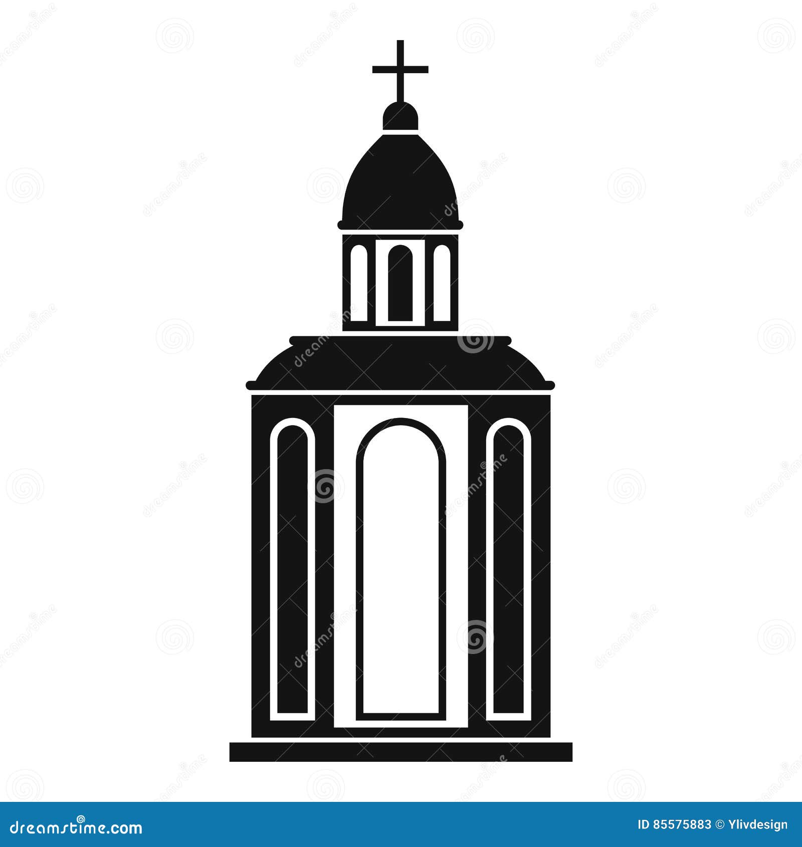 Church icon , simple style stock vector. Illustration of flat - 85575883
