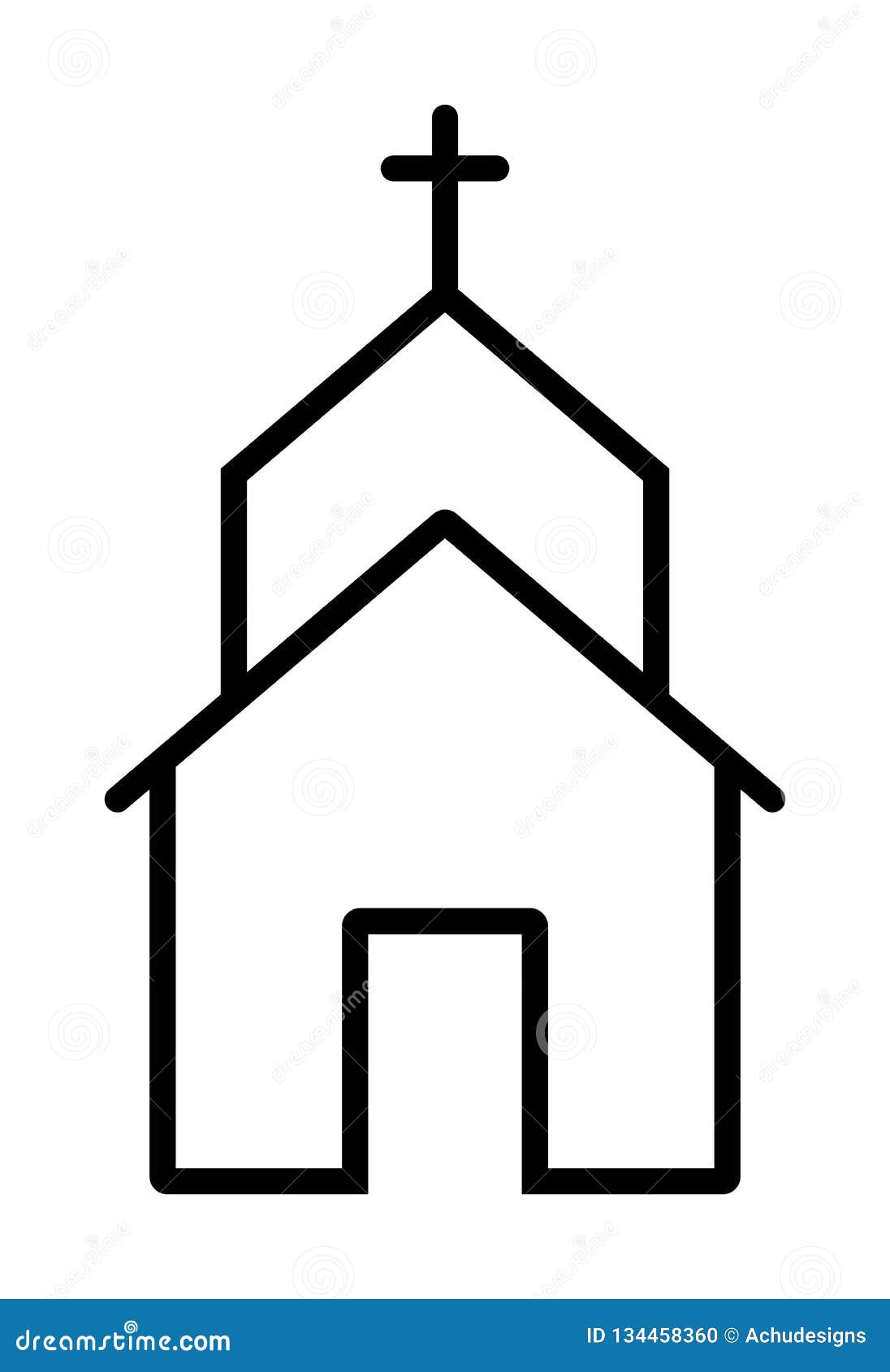 Church icon stock vector. Illustration of christianity - 134458360