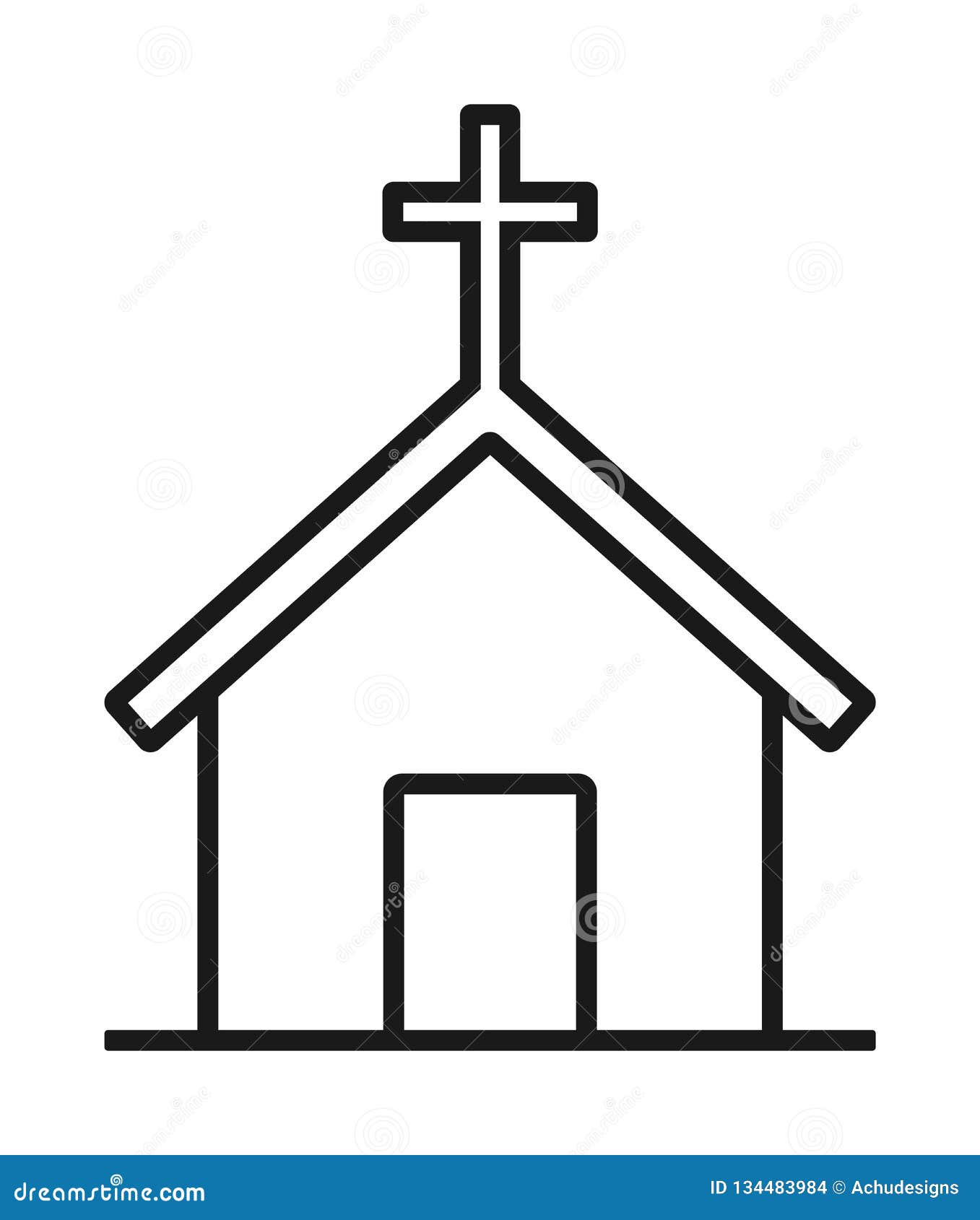 Flat Church Illustration Cartoon Vector | CartoonDealer.com #75507913