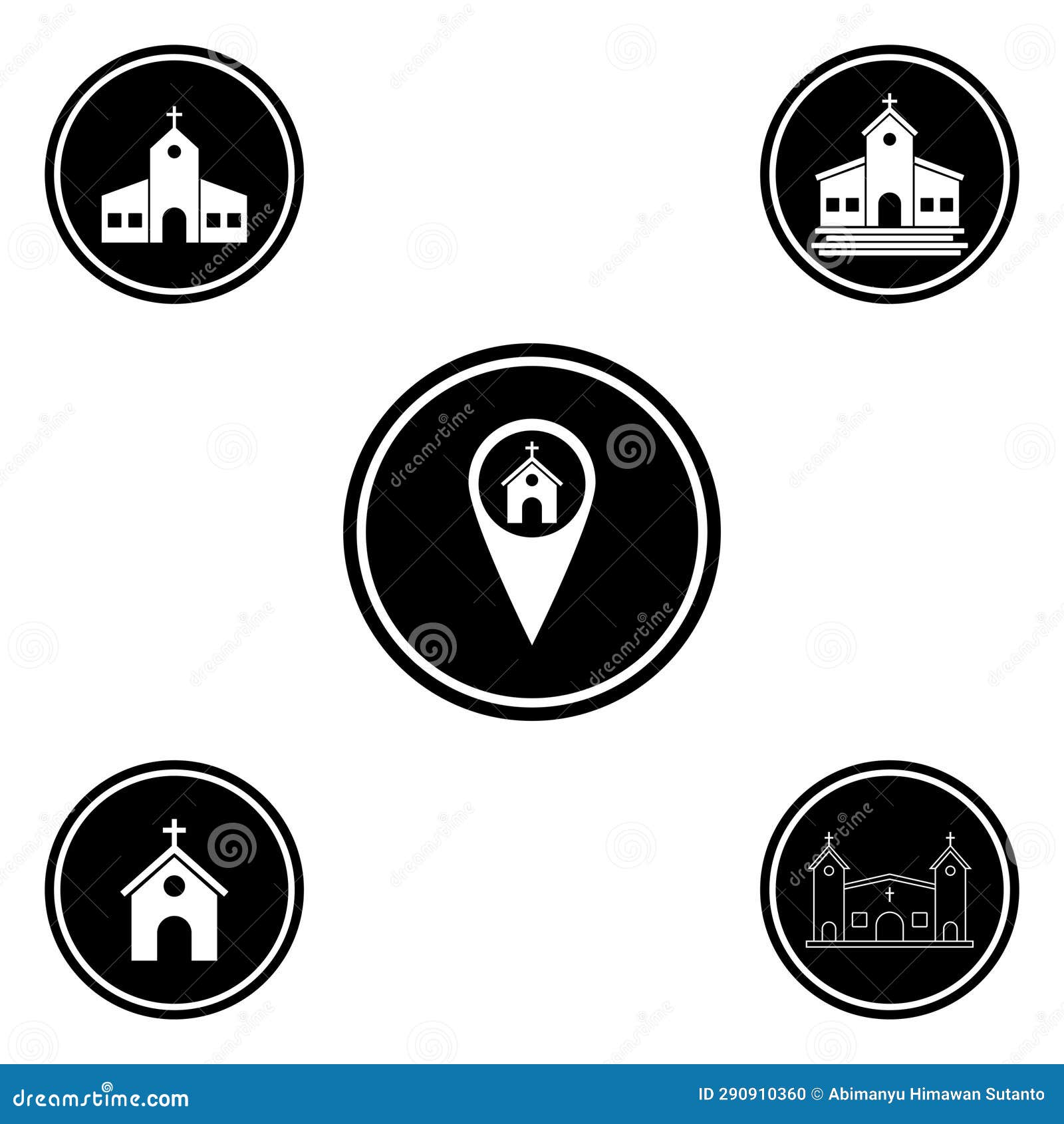 Church icon vector stock vector. Illustration of landmark - 290910360