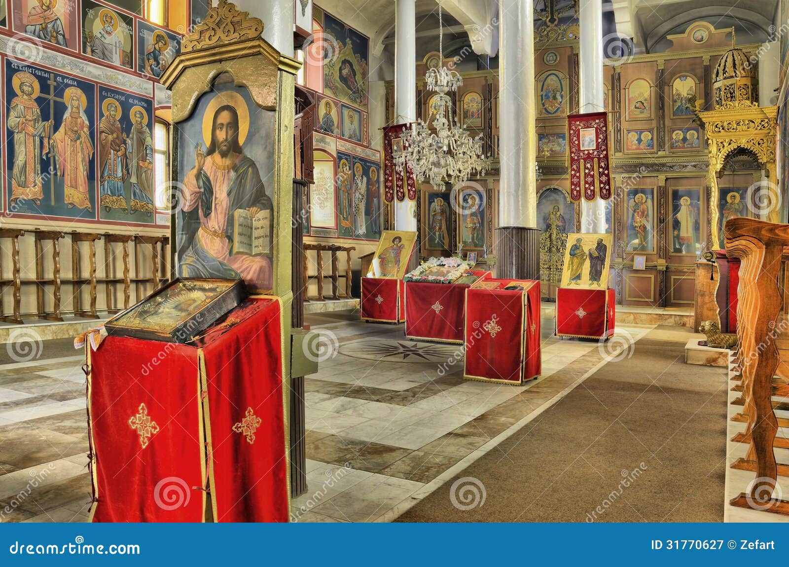 Church Inside, Colorful Interior Stock Image - Image of candles ...