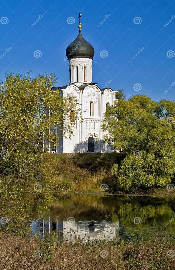 Church of the Intercession on the Nerl. Stock Image - Image of ...