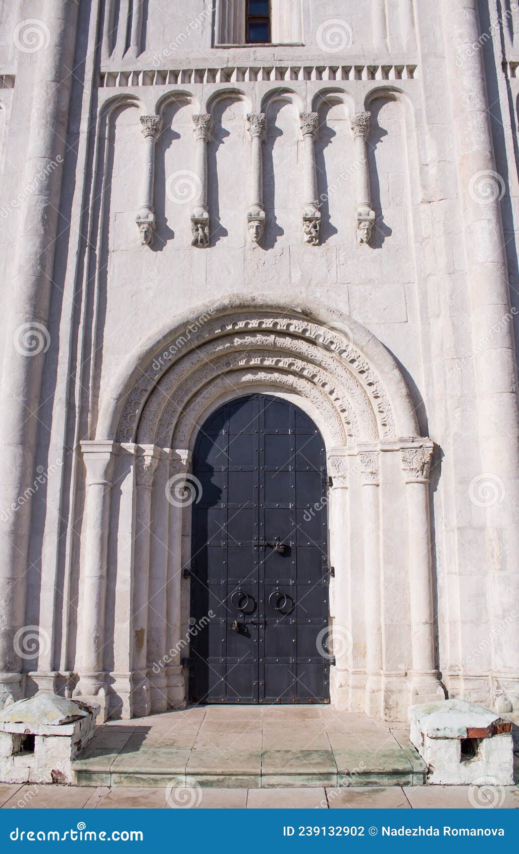 Church of the Intercession on the Nerl Elements of Decor Stock Photo ...