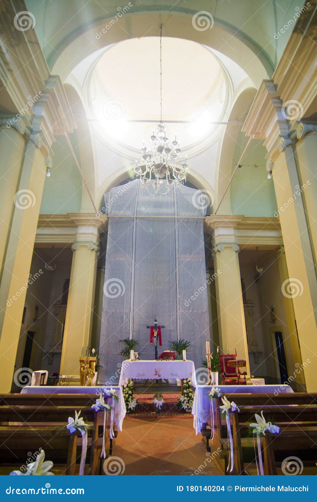 Church Interior, Altar, Ready for Mass Editorial Stock Image - Image of ...
